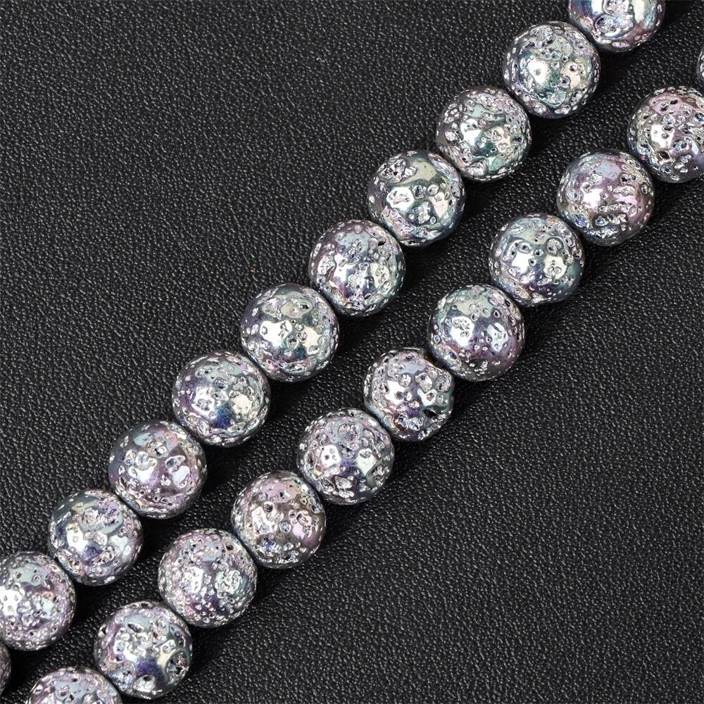 Бусины из вулканической лавы Vinswet, разноцветные, 6-10 мм