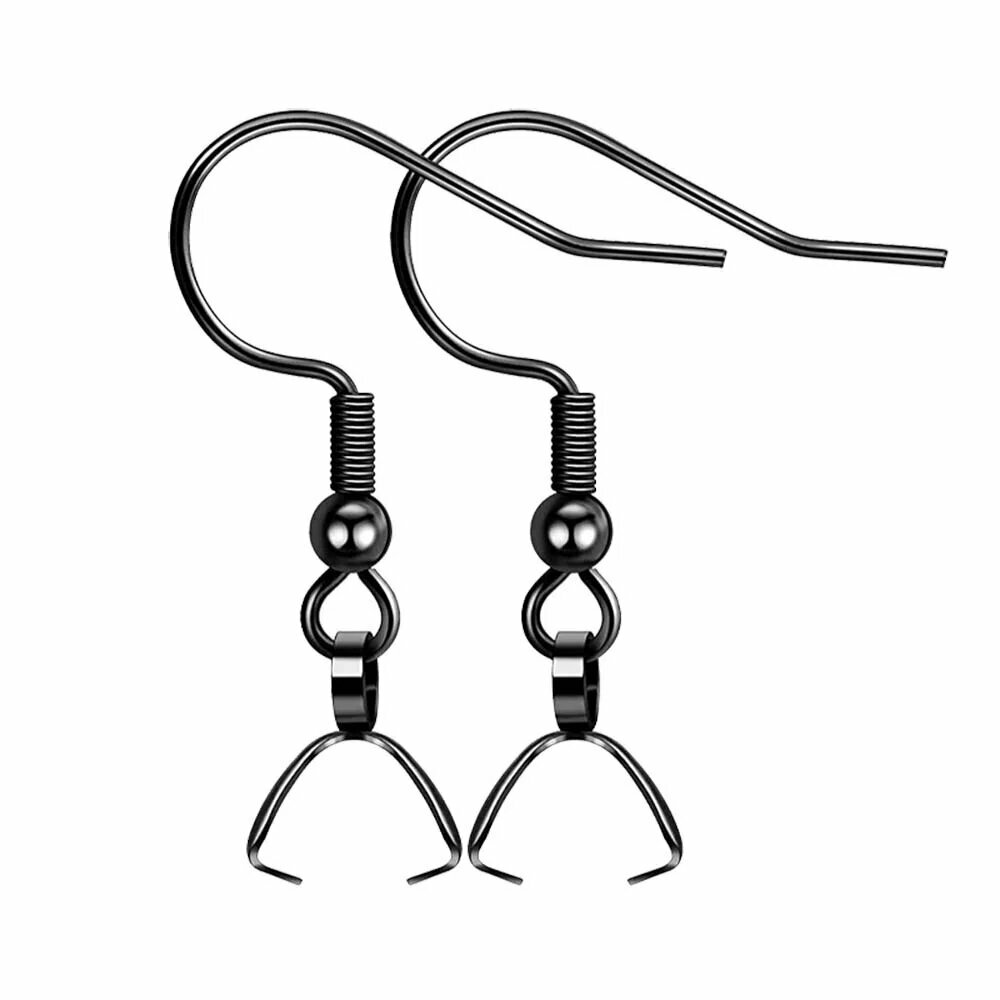 Крючки для сережек и подвесок из нержавеющей стали 10-20 шт 10Pcs, Black