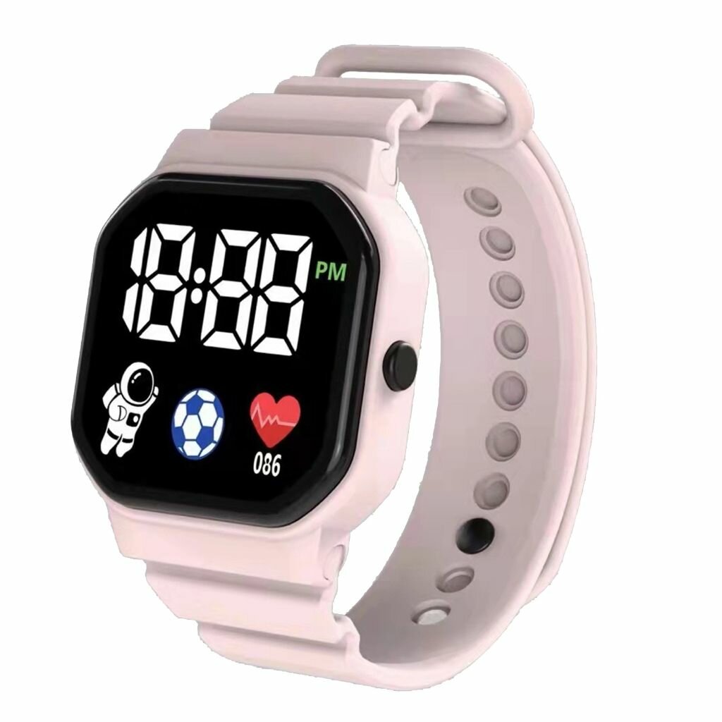 Электронные часы C3 с 12 светодиодами-розовые