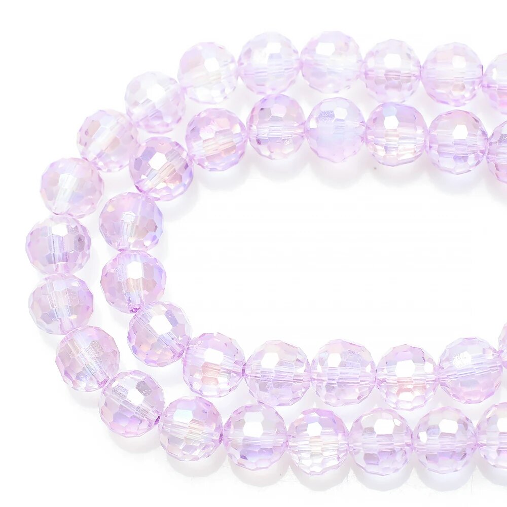 Бусины ZHUBI граненые стеклянные AB цвета 6-12 мм Сиреневый, 6mm 95pcs, amethyst violet ab