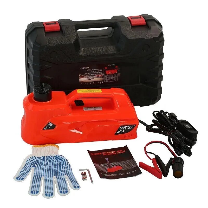 Автомобильный винтовой домкрат, нагрузка до 5 тонн + гаечный ключ/ предохранитель / зажим для аккумулятора 4в1