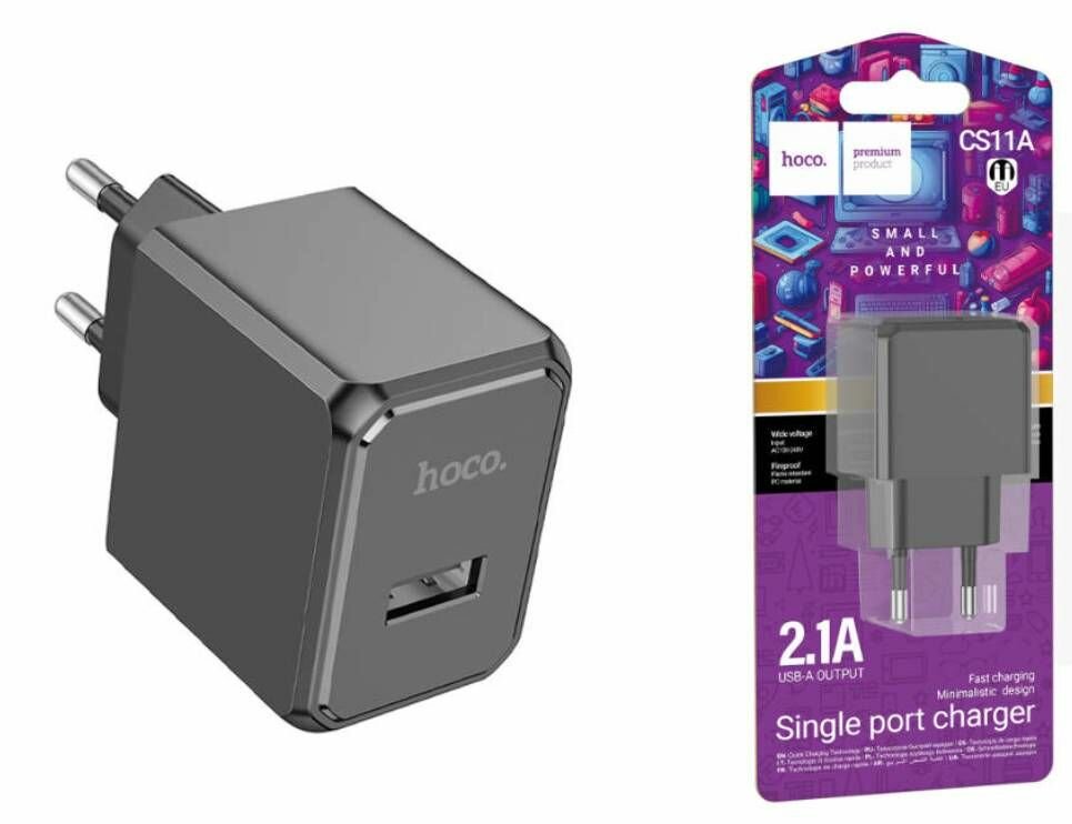 Сетевое зарядное устройство USB HOCO CS11A 2100 mA (черный)