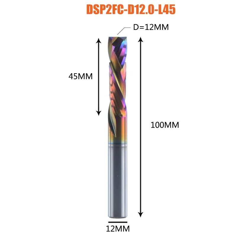 DREANIQUE спиральная твердосплавная фреза для дерева 4 мм DSP2FC-D12.0-L45