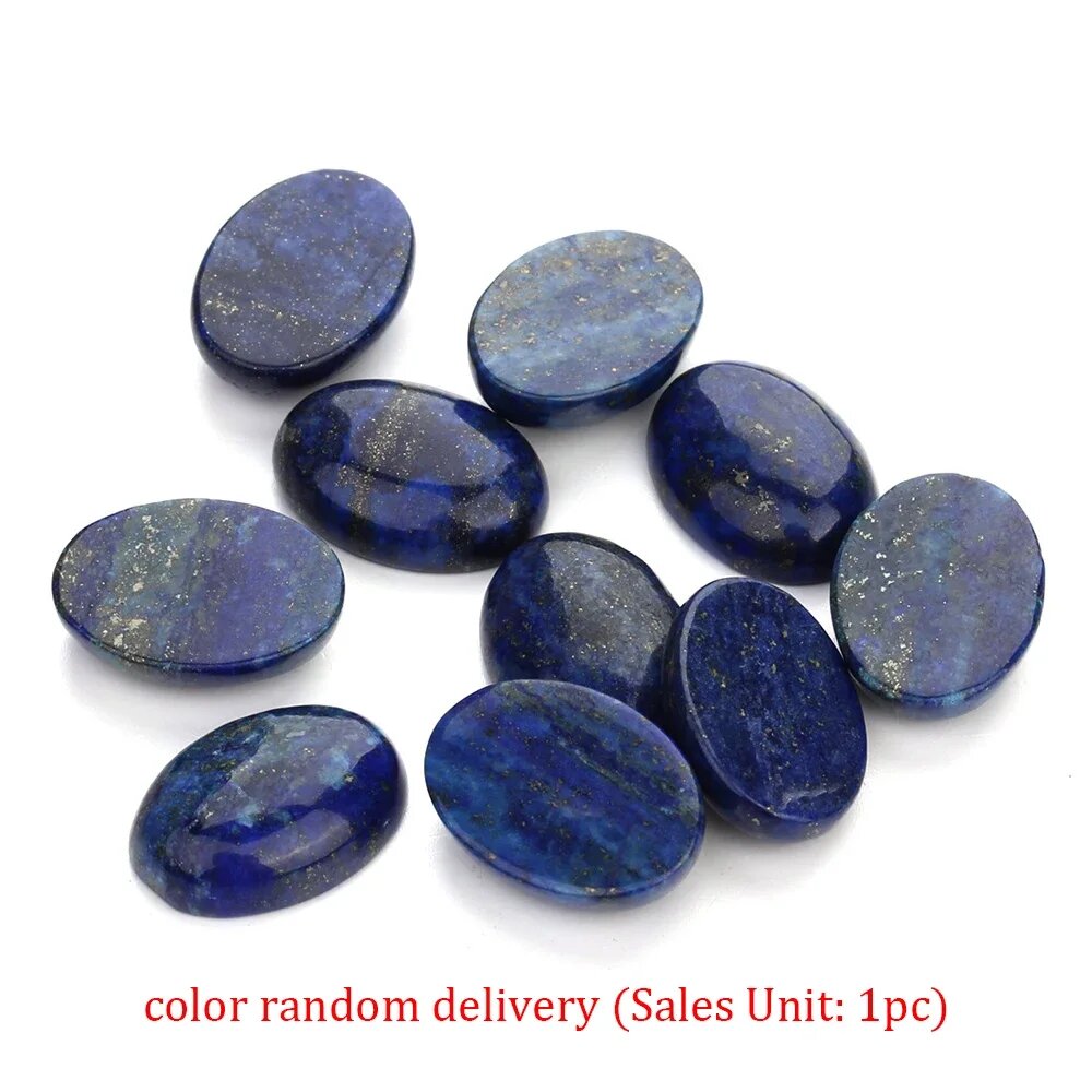 Натуральные кабошоны из агата, тигрового глаза, лазурита и Темно-синий, 10x14mm-1pcs, Lapis lazuli