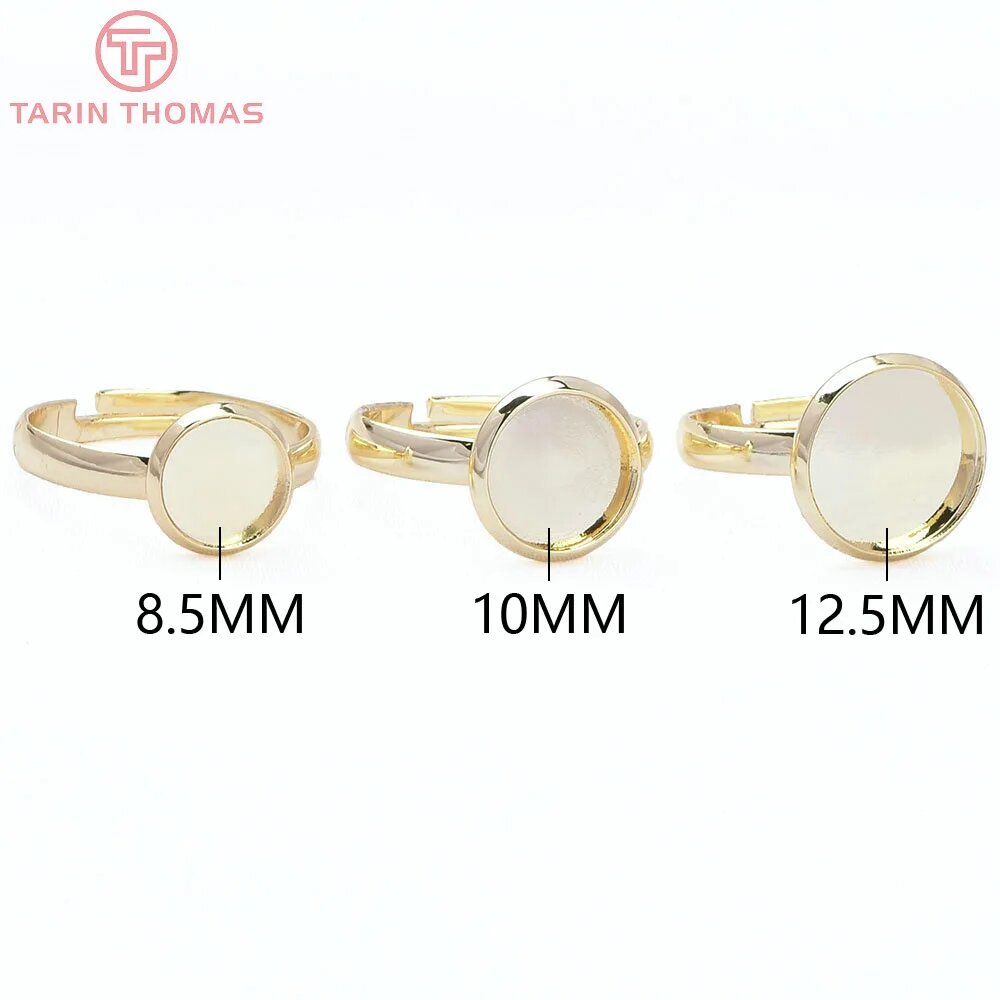 Латунные бусины с кабошоном TARIN THOMAS, 6 шт, золотые, 19,5 мм