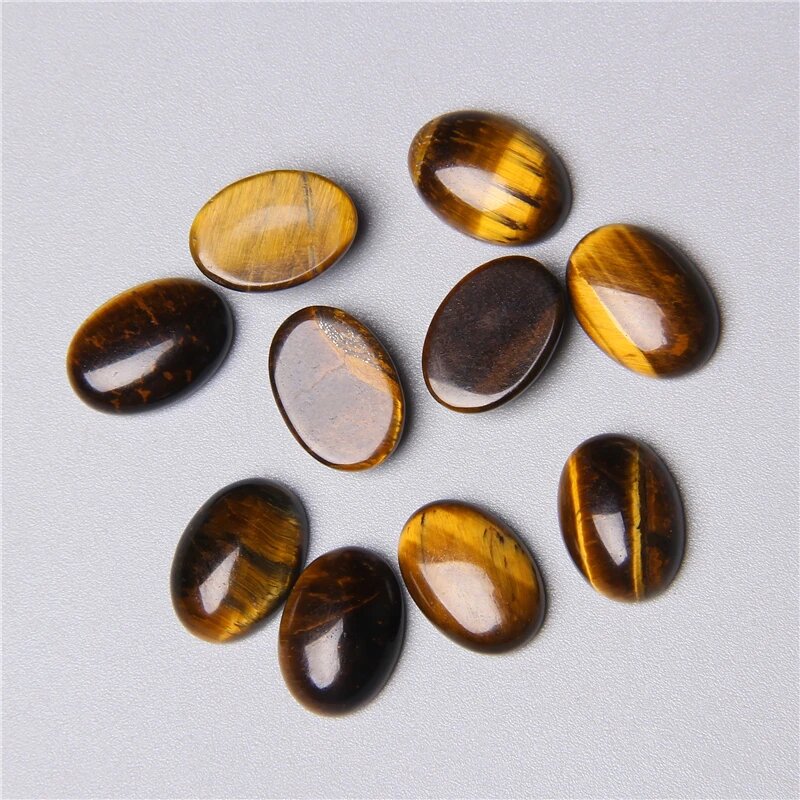 Кабошоны из натурального камня, 5 шт. 13x18mm, 9. Tiger Eye