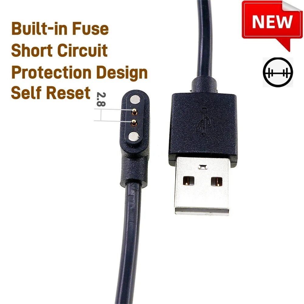 Магнитный USB кабель Black Right Angle 60см — фото 1