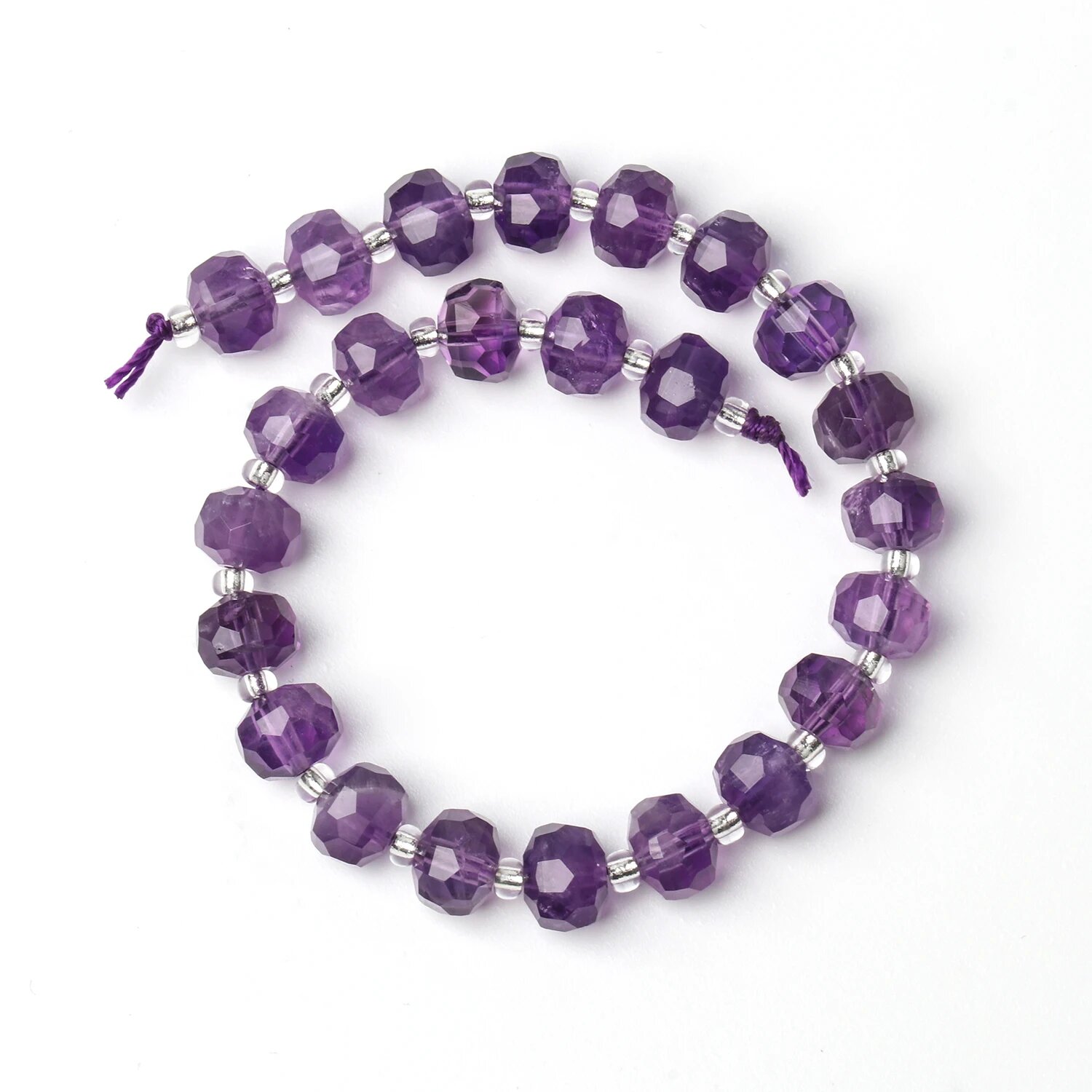 Фиолетовые граненые бусины из кварца Xilitata 8x6 мм Фиолетовый, Amethyst