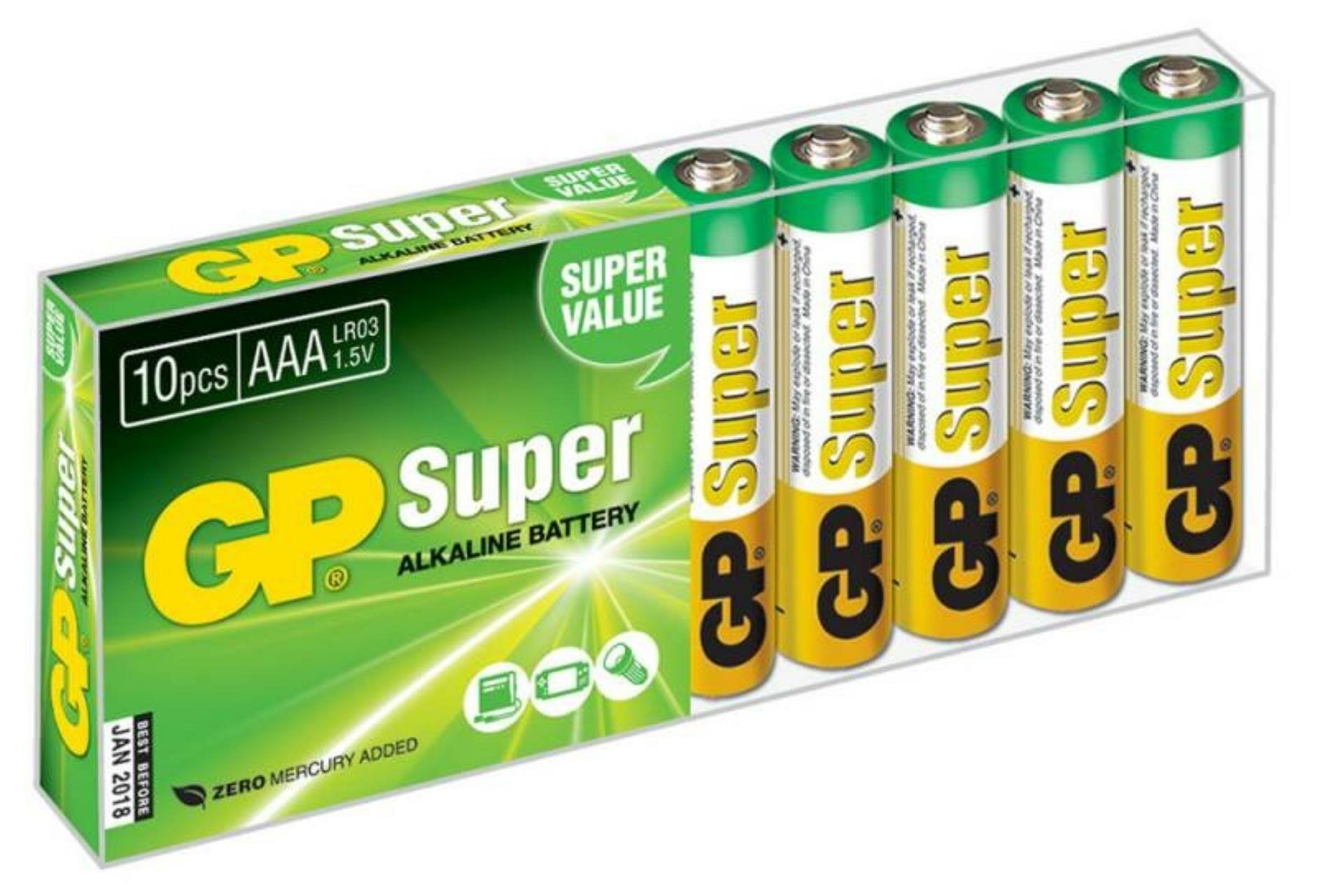 Батарея GP Super Alkaline 24A LR03 AAA (10шт)