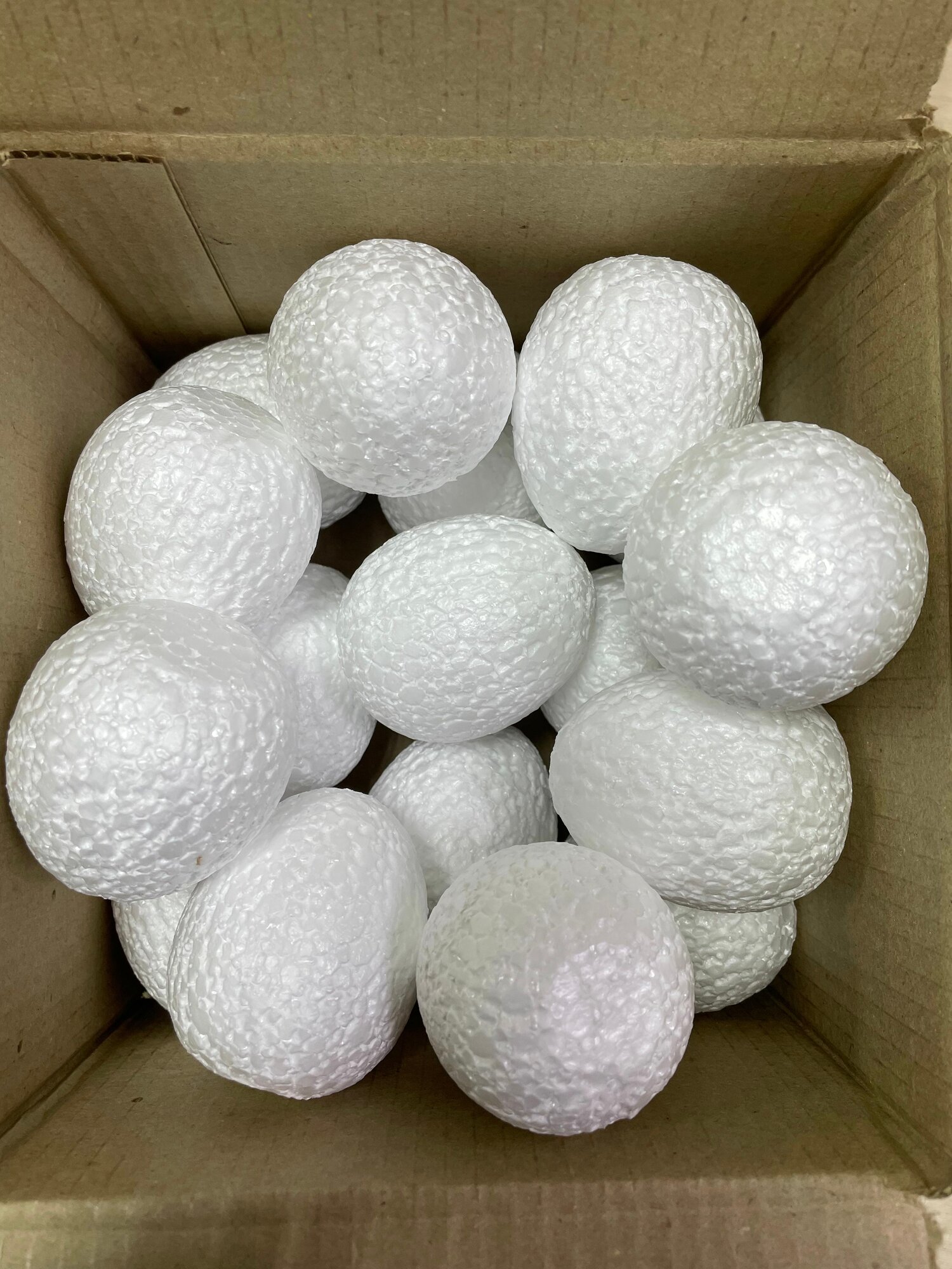 Заготовка для декорирования из пенопласта "Яйцо", высота 7см, диаметр 5,5см, 20шт