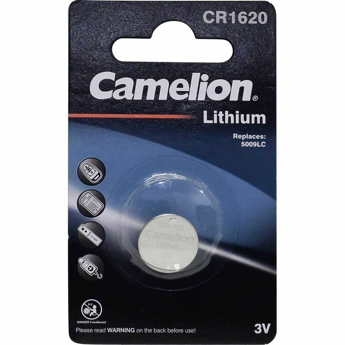 Батарейка литиевая Camelion CR1620-BP1 3V CR1620-BP1 (цена за 1шт.)