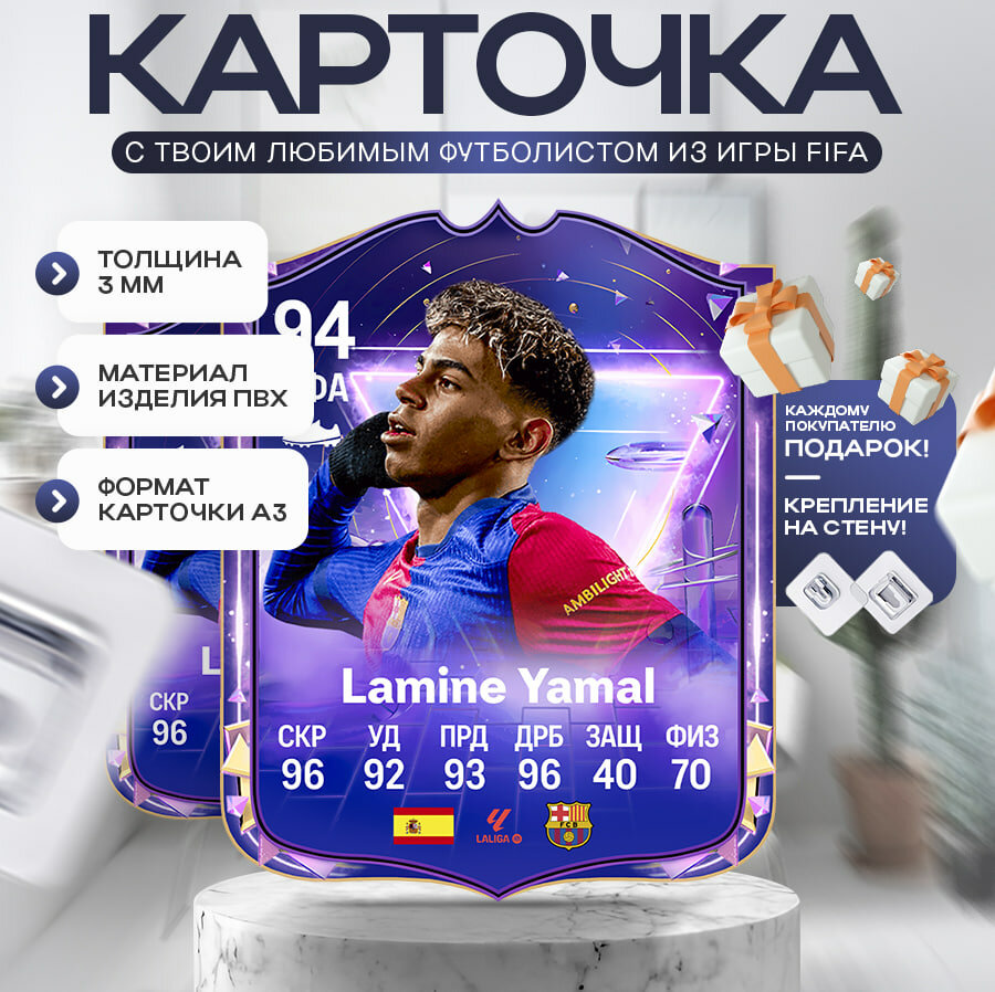 Карточка фифа с футболистом Lamine Yamal 94 A3