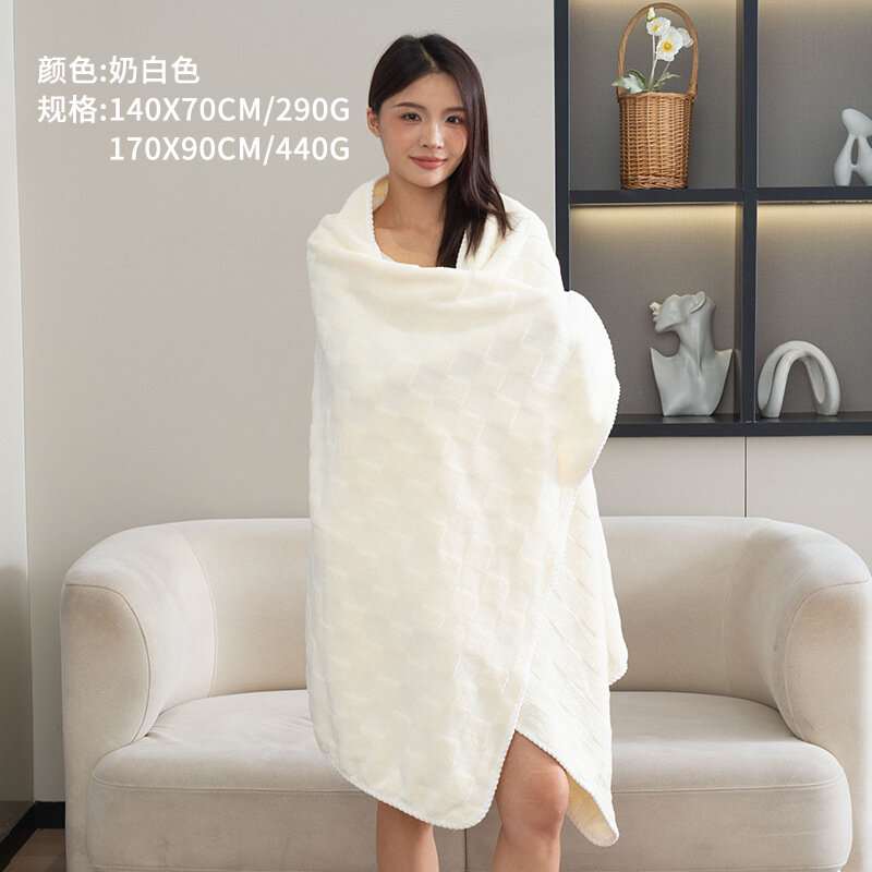 Полотенце, флисовое, впитывающее, быстросохнущее, молочно-белое, 75x35 см