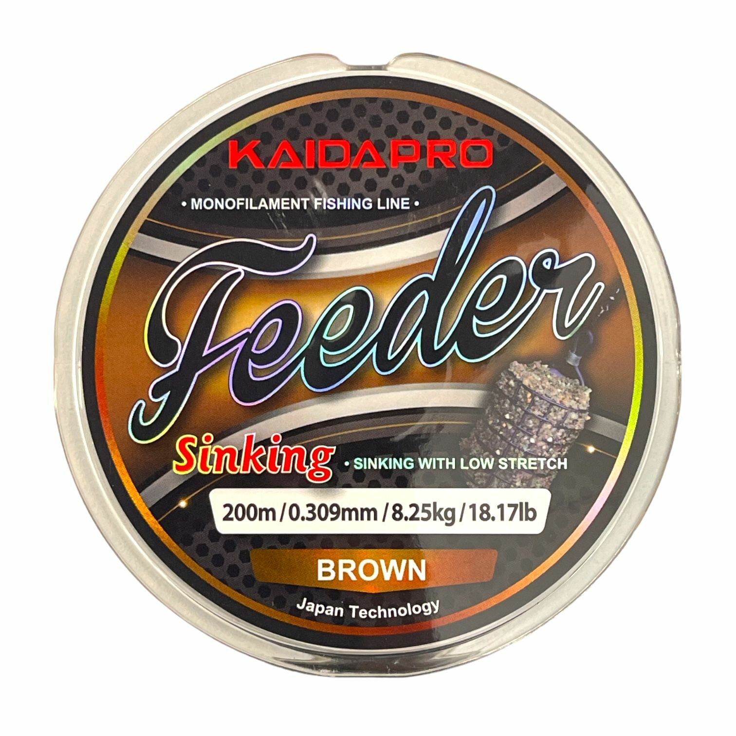 Леска Kaida Feeder Sinking 0.309мм 8.25 кг тонущая монофильная для фидера, донки на карпа, леща, плотву, карася