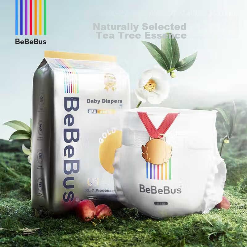 Bebebus Gold Label Tea Tree Extract Ultra-Thin Breathable Diapers, L Size, 32 Pieces (9-14kg), Disposable Diapers for Newborn Baby Boys And Girls