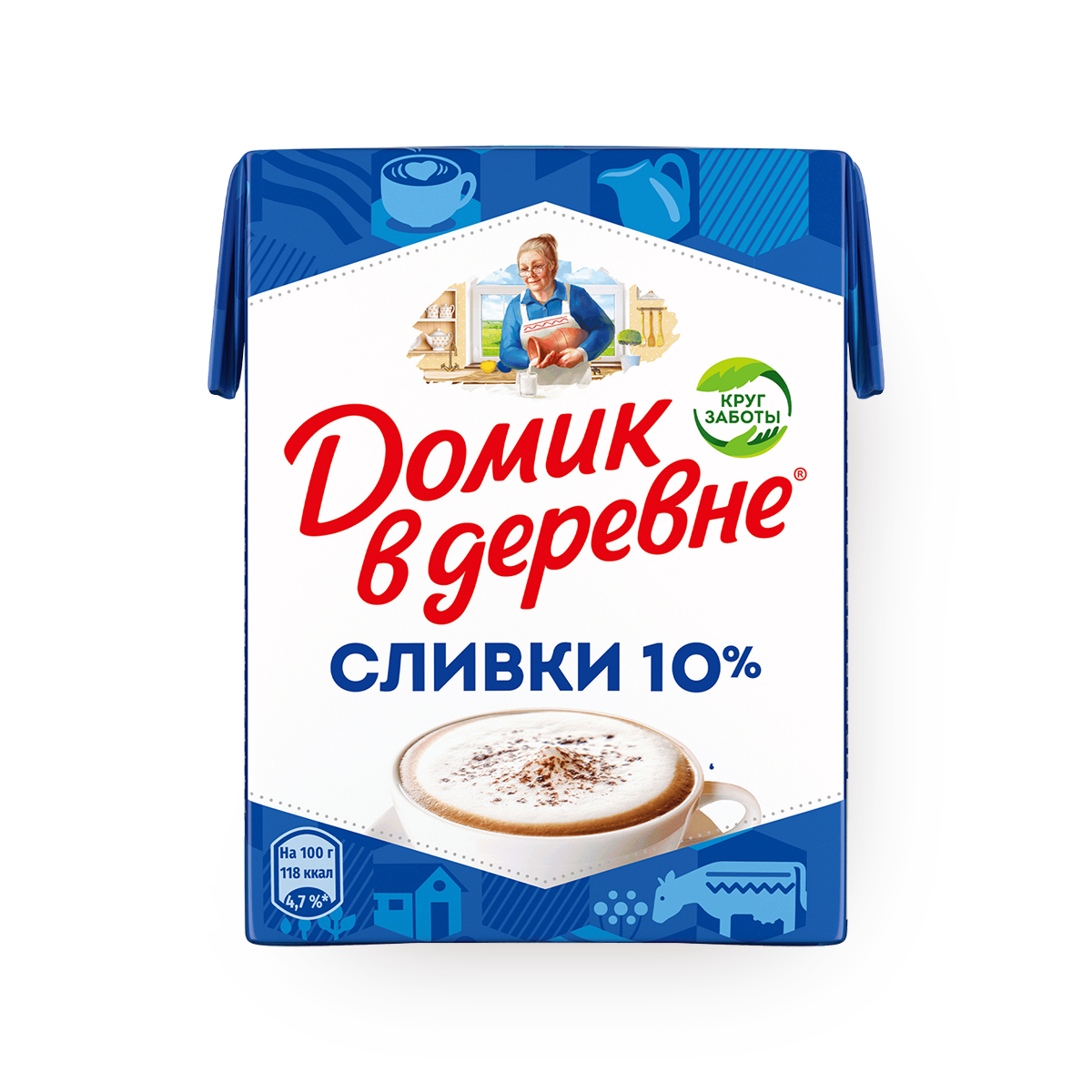 Сливки Домик в деревне, 10%, стерилизованные, без консервантов, 200 гр