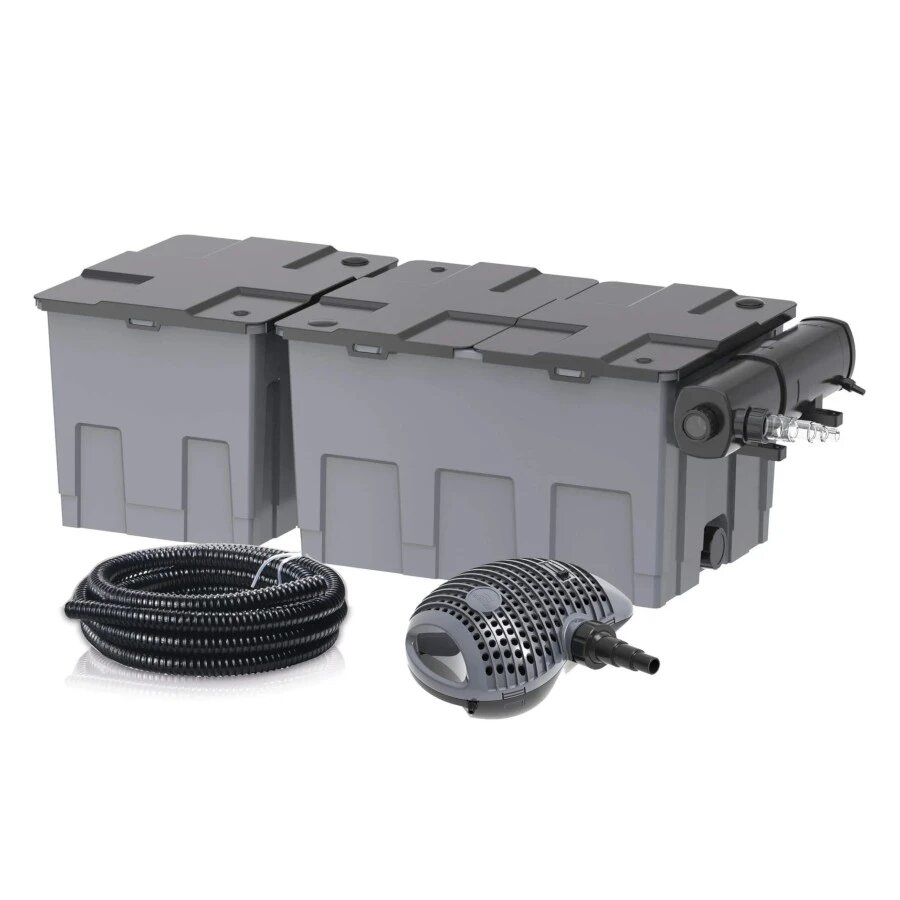 Моноблок фильтровальный Heissner для прудов до 40 м3 (фильтр проточный 10 000 л/ч + насос + УФ-лампа 36 Вт), цена - за 1 шт