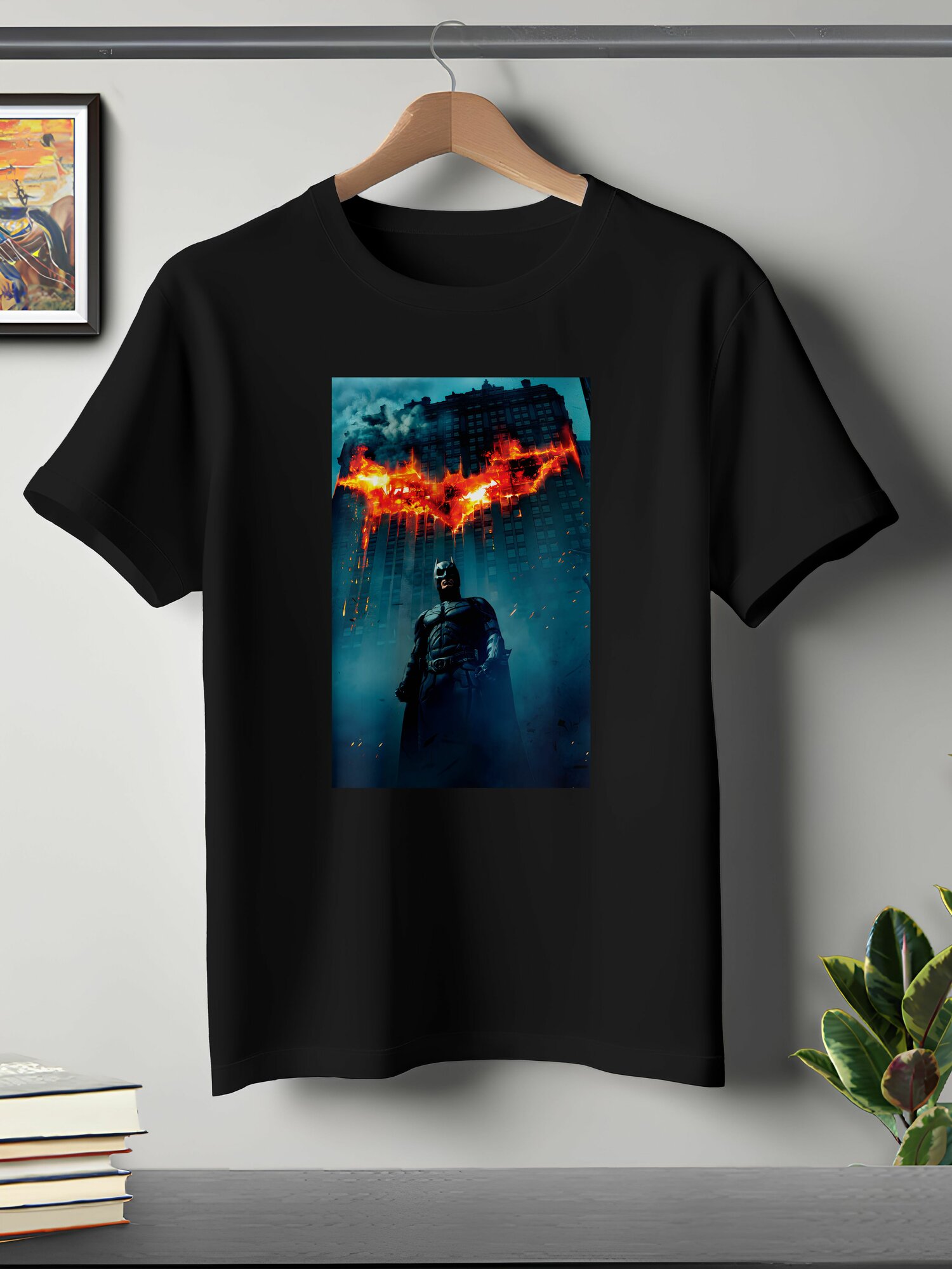 Футболка  Детская ONEQ 104 (4-5) размер с принтом Бэтмен, черная