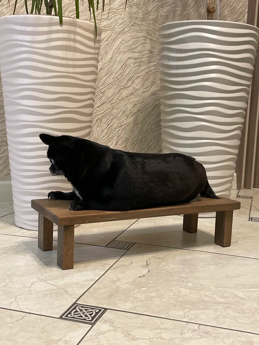 Табурет подставка для ног лавочка из бука 50*20*12 тёмный масло-воск