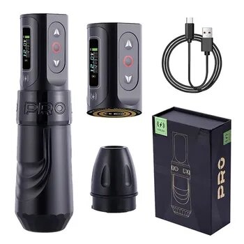 Беспроводная тату машинка с двумя аккумуляторами - MAX PRO (Black) с 2 АКБ
