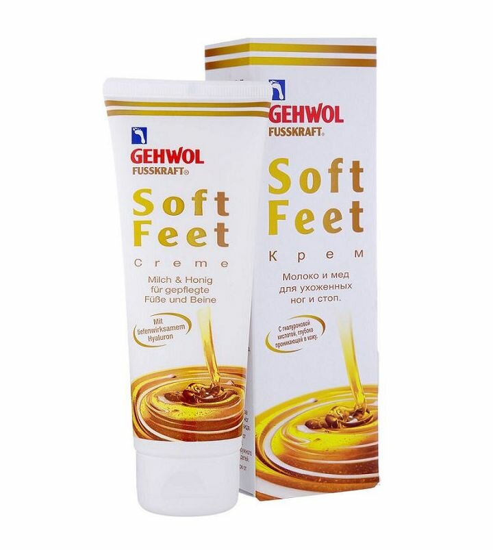 Gehwol - Fusskraft Soft Feet Cream Milk and Honey Крем для ног с гиалуроновой кислотой Молоко и мед 125 мл