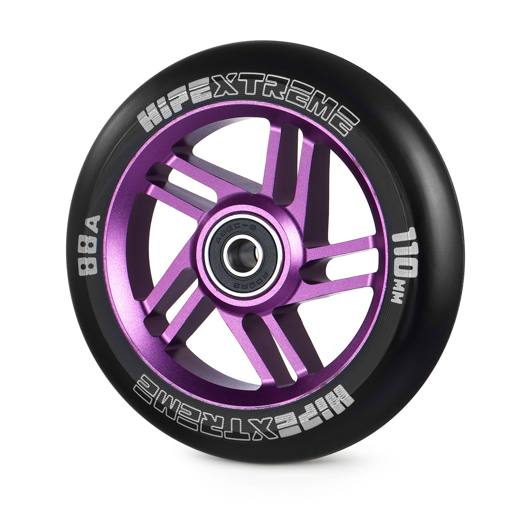 Колесо HIPExtreme 110*24 мм, для трюкового самоката, 110x24 мм, полиуретан, алюминий, фиолетовый/черный