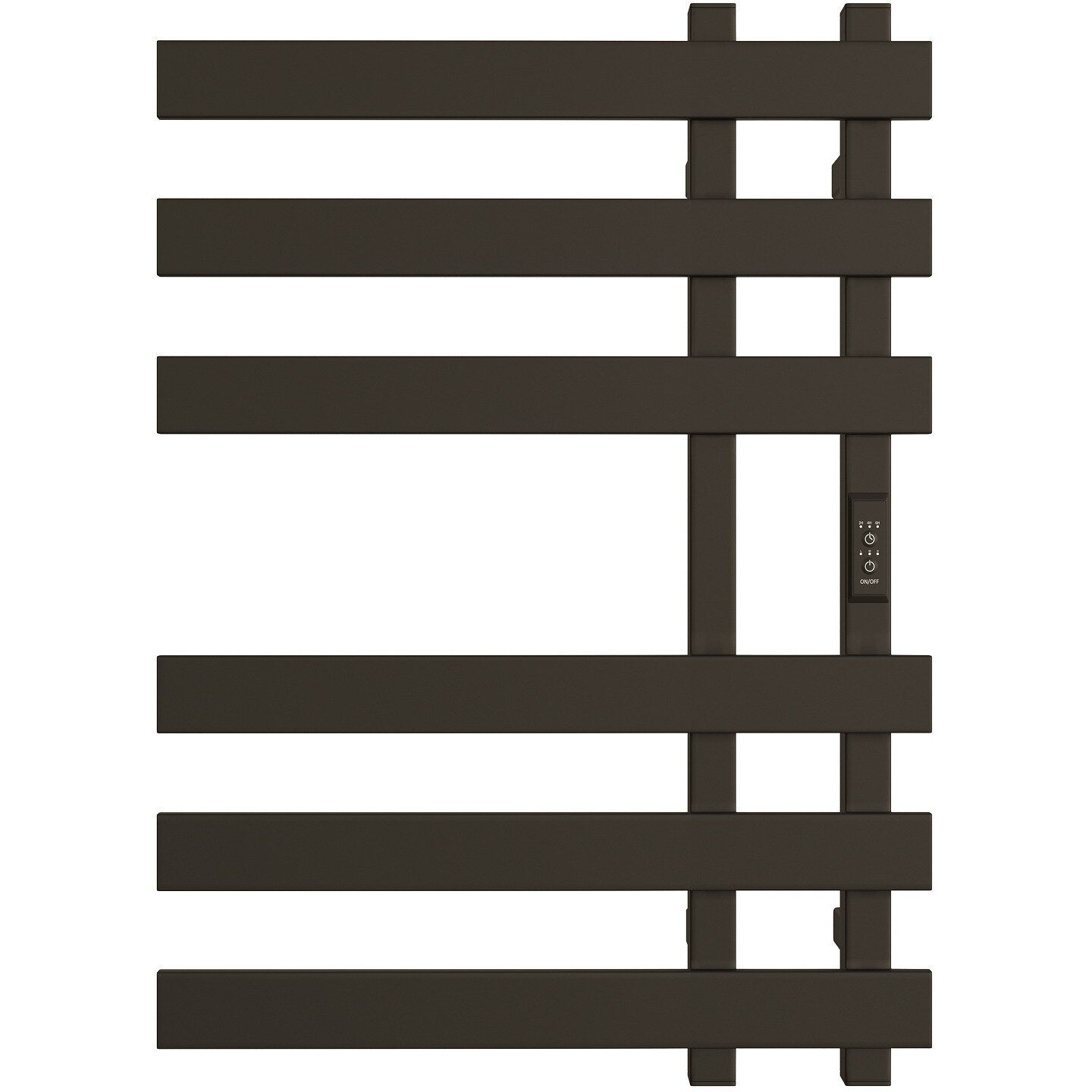 Полотенцесушитель электрический Двин (Dveen) LX-2 plaza neo 70х50 см, без полки, К диммер, квадрат черный матовый