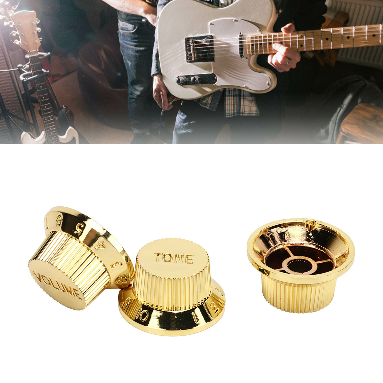 3 шт, ручка регулировки громкости для электрогитары, пластик 2T1V, ручка потенциометра для гитары, качественная работа, для замены