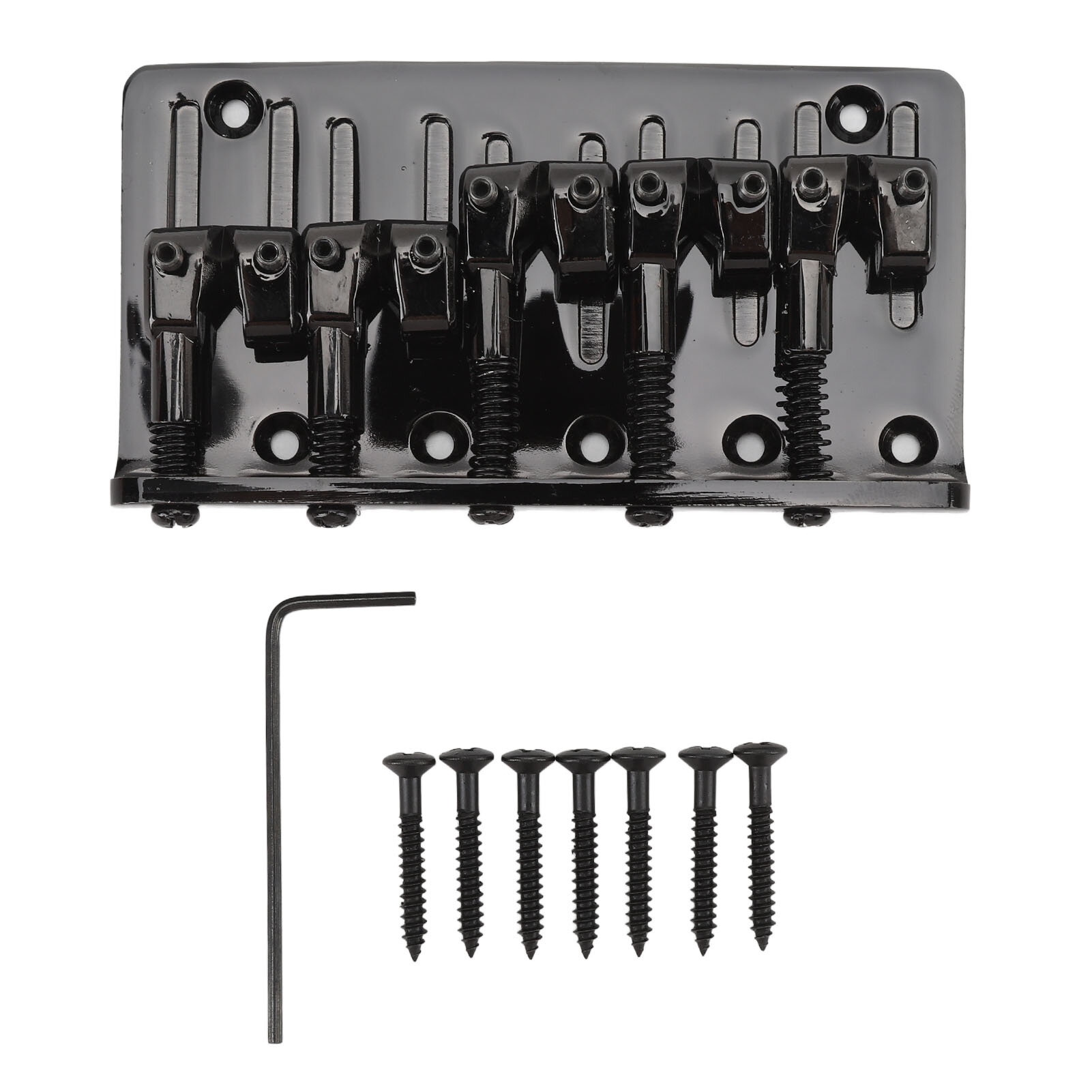 Регулируемый бридж для 5-струнной бас-гитары, цинковый сплав, изысканный ретро-бридж для электробас-гитары, черный.