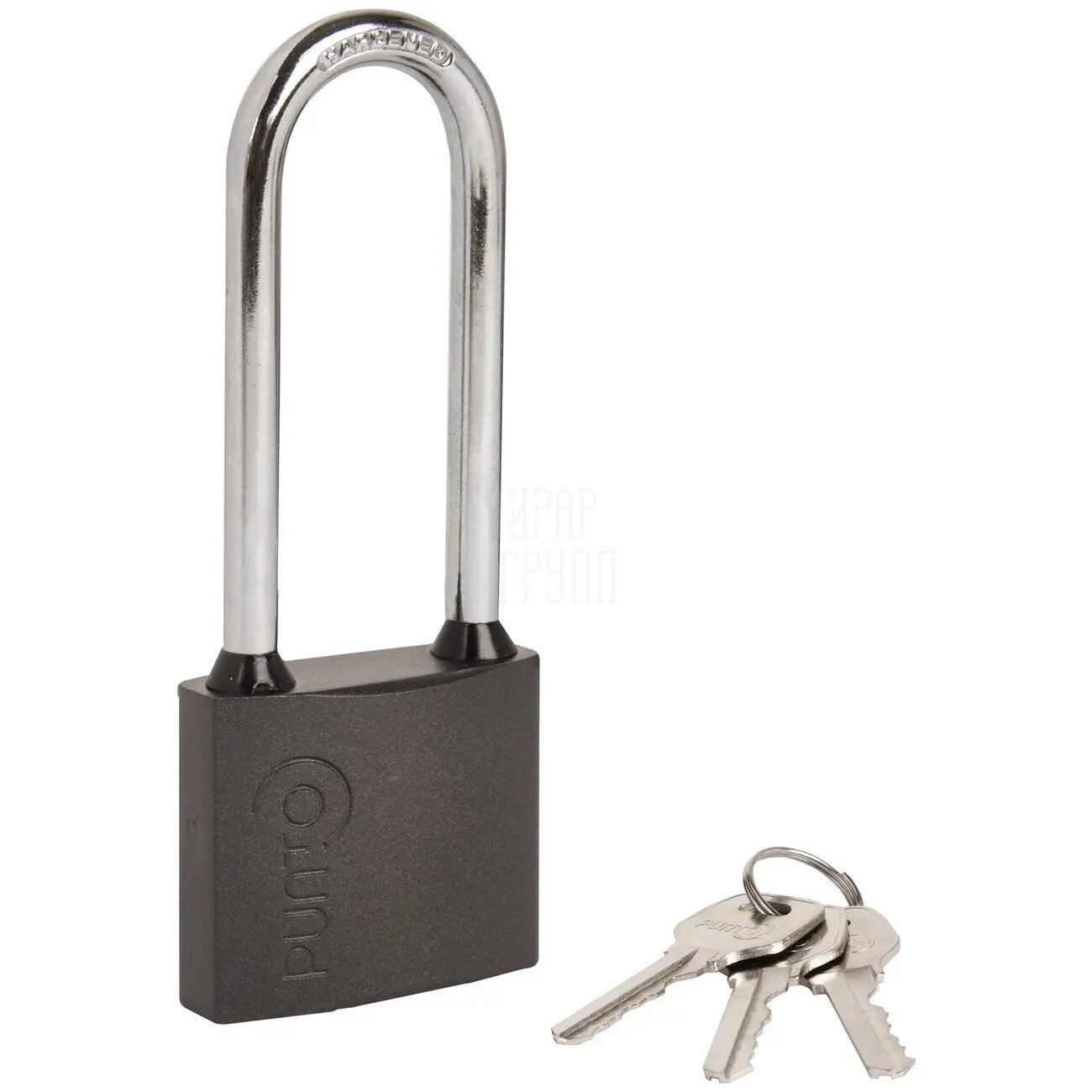 Замок Punto (Пунто) навесной PK-0138 L 3 key англ. ключ. никель