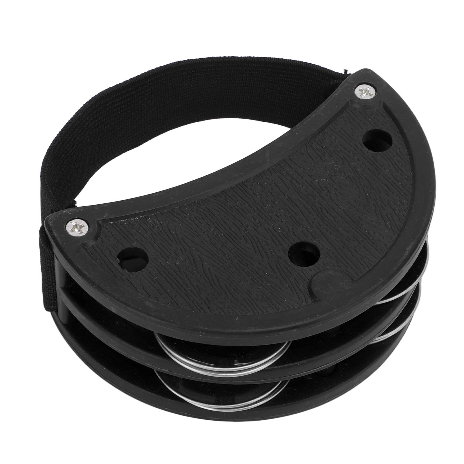 Пластиковый ножной тамбурин-шейкер для обучения игре на музыкальных инструментах с металлическим колокольчиком, черный.