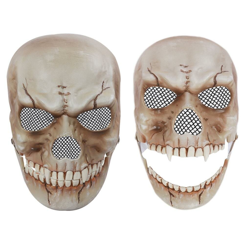 Маска под скелет с подвижной челюстью для костюма на Хэллоуин, ужасов, страшная маска под скелет для косплея, маскарада, карнавала, вечеринки.