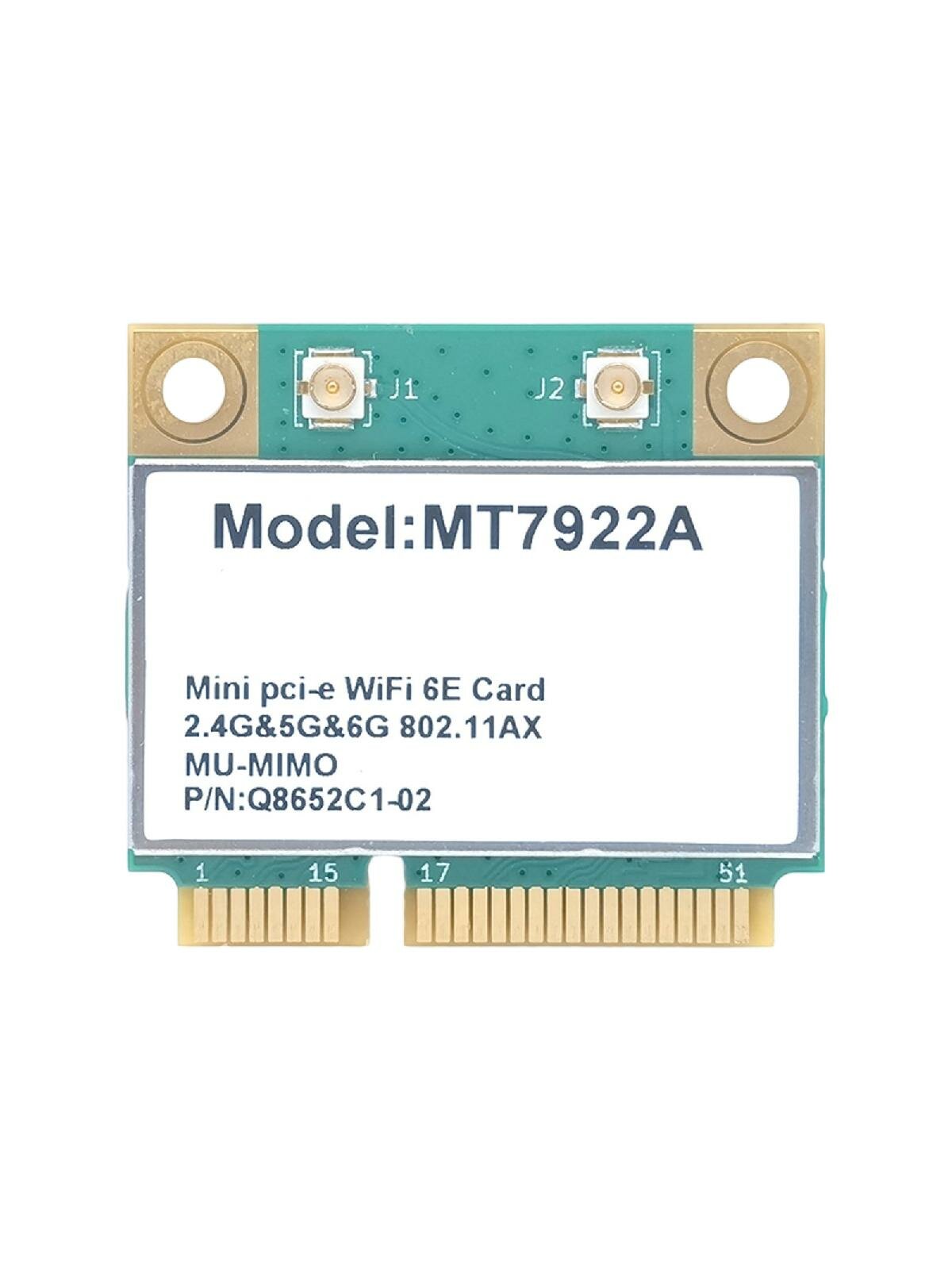 Wireless Networking Adapter MT7922A MINIPCIE WiFi 6E Card 2400M 2.4/5/6GHz BT5.2-compatible For Laptop Desktop
