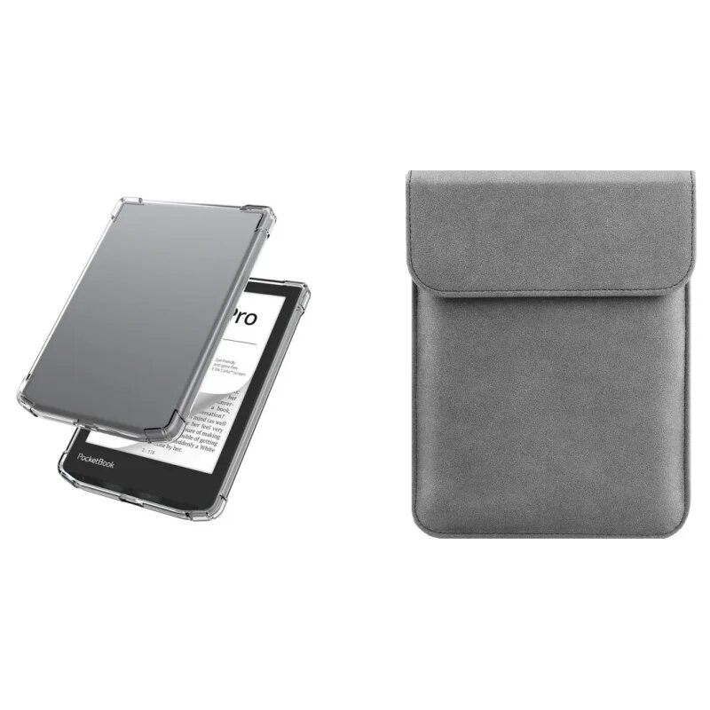 2 в 1 для PocketBook 619 629 634K3 634 Verse Lite Pro цвет прозрачный противоударный чехол из ТПУ + чехол