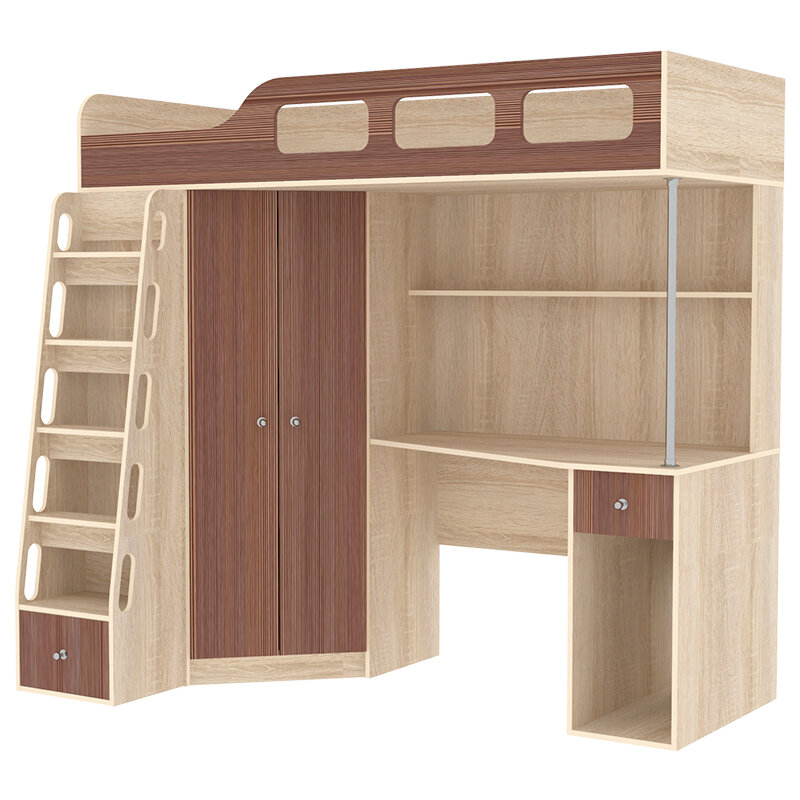 Астра-7 кровать чердак Дуб Сонома Бодего Темный