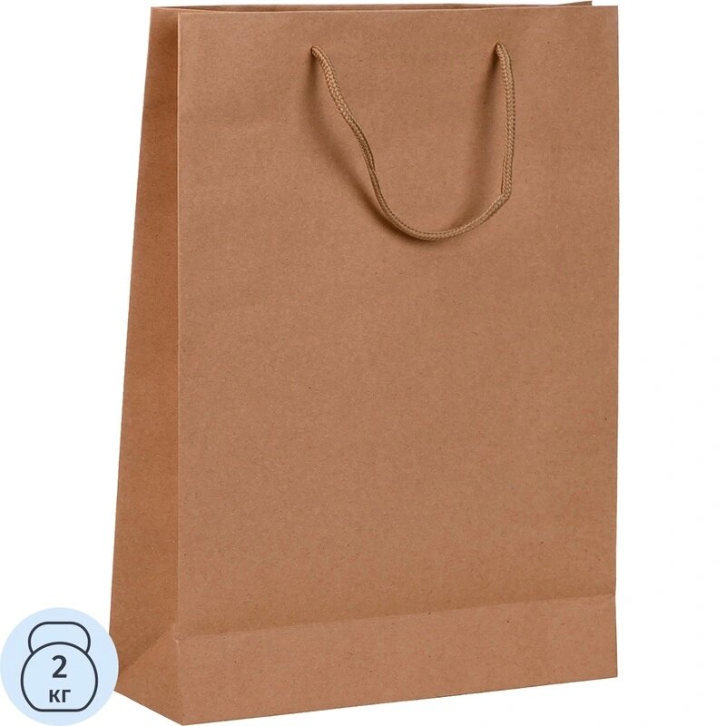 Пакет подарочный Крафт, без рисунка,33x24x8 см, МС-4111