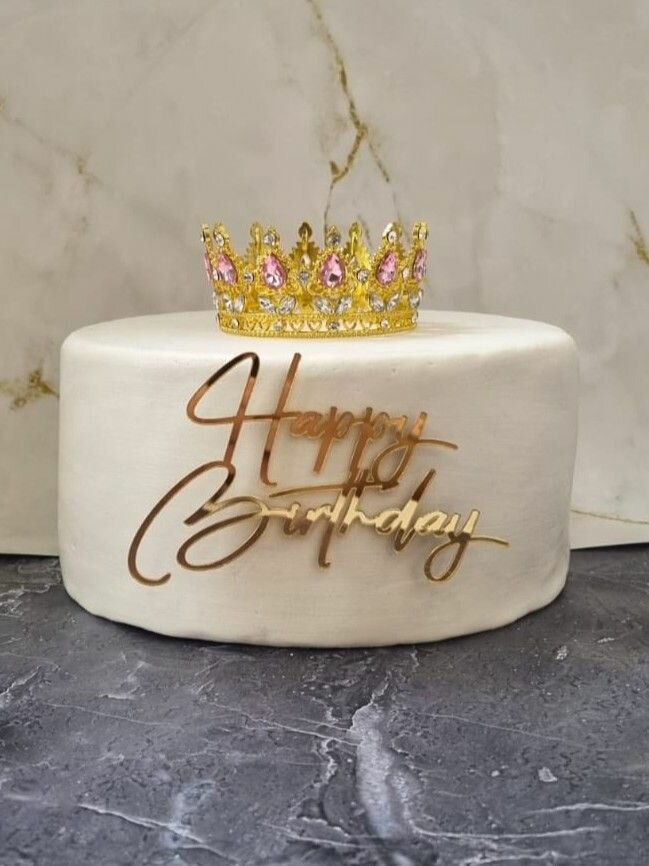 Топпер happy birthday золотой