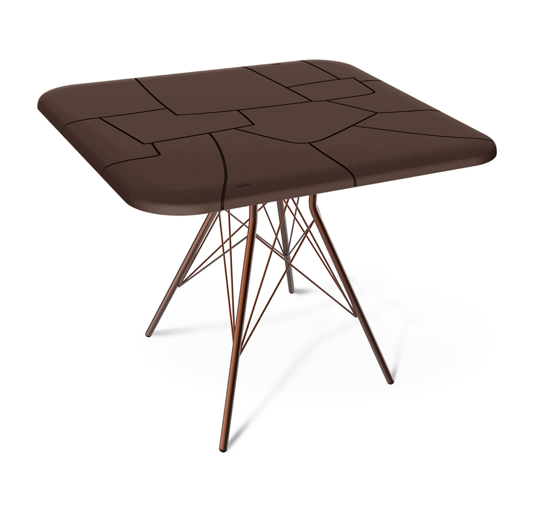 Стол Sheffilton SHT-TU2-1/TT30 83/83 Медный мет./Коричневый 9382301801 184304