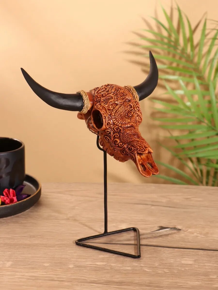 Сувенир Череп буйвола на стойке