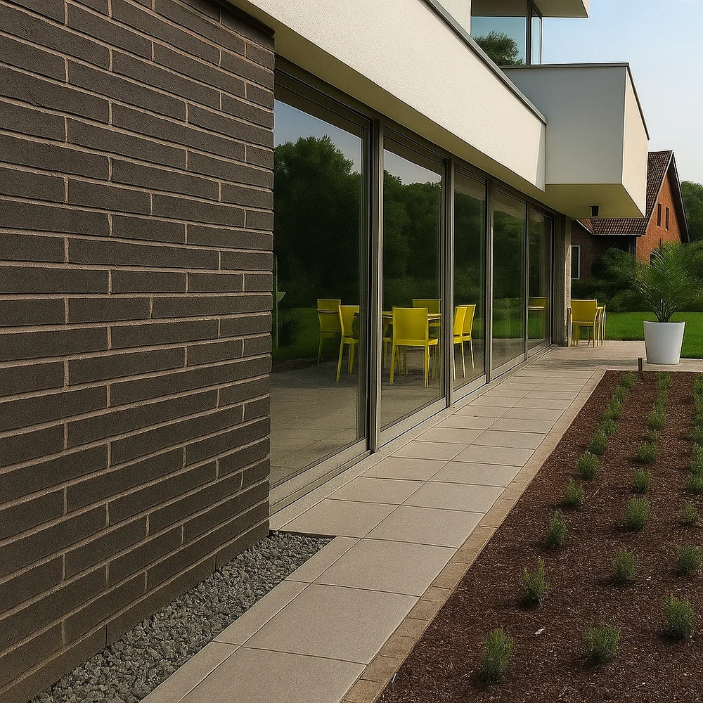 Плитка клинкерная "Ригельный-Серый", для внешней и внутренней отделки, фактура Ф4, размер 250x70x4мм