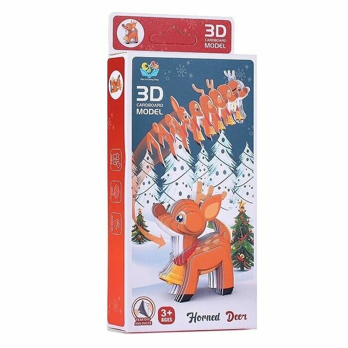 Конструктор 3D картон "Оленёнок" в коробке