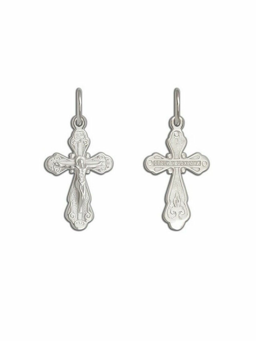 Крестик, серебро, 925 проба, родирование