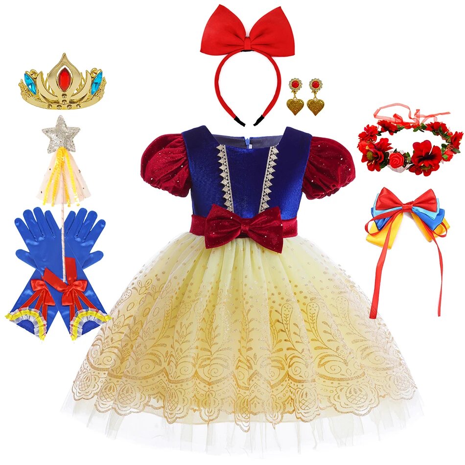 PAMABIBI Бархатное платье принцессы для девочки 2Y Tag-100, Dress Sets 01