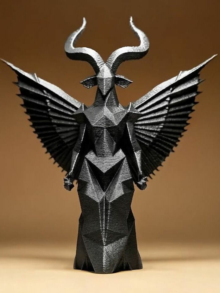 Геометрическая статуэтка демона