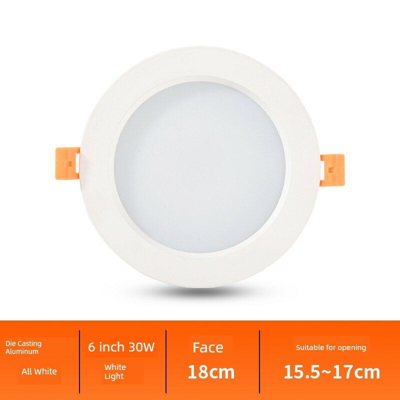 LED коммерческий встраиваемый прожектор 6 дюймов 30Вт белый свет диаметр 14-17 см для выставочного стенда