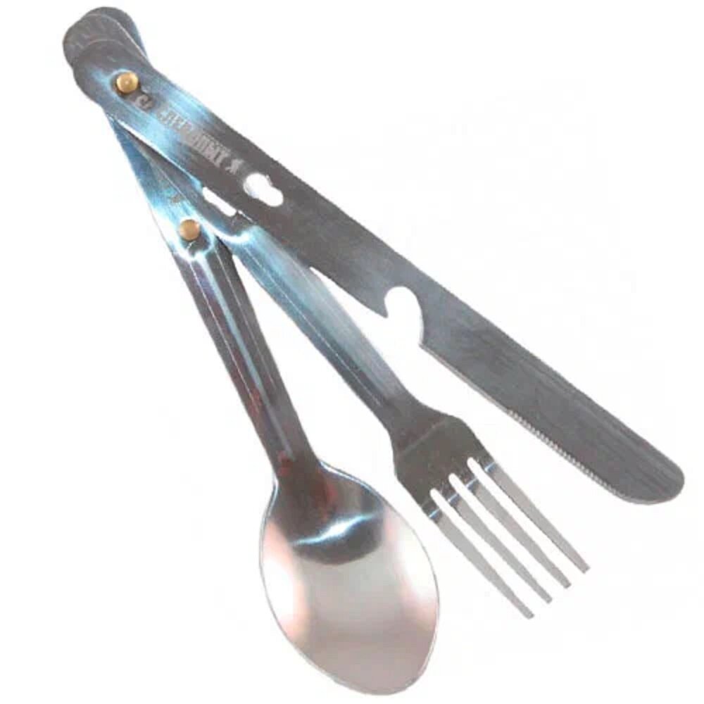 Набор столовых приборов "следопыт", нержавеющая сталь. (ложка, вилка, нож)