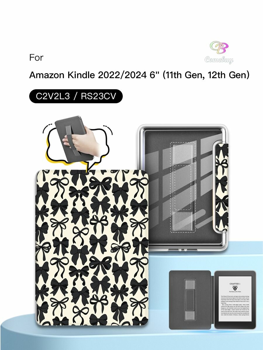 Чехол-книжка для Amazon Kindle 11 / 12 (6", 2022/2024 г.), C2V2L3 / RS23CV, прозрачная задняя крышка