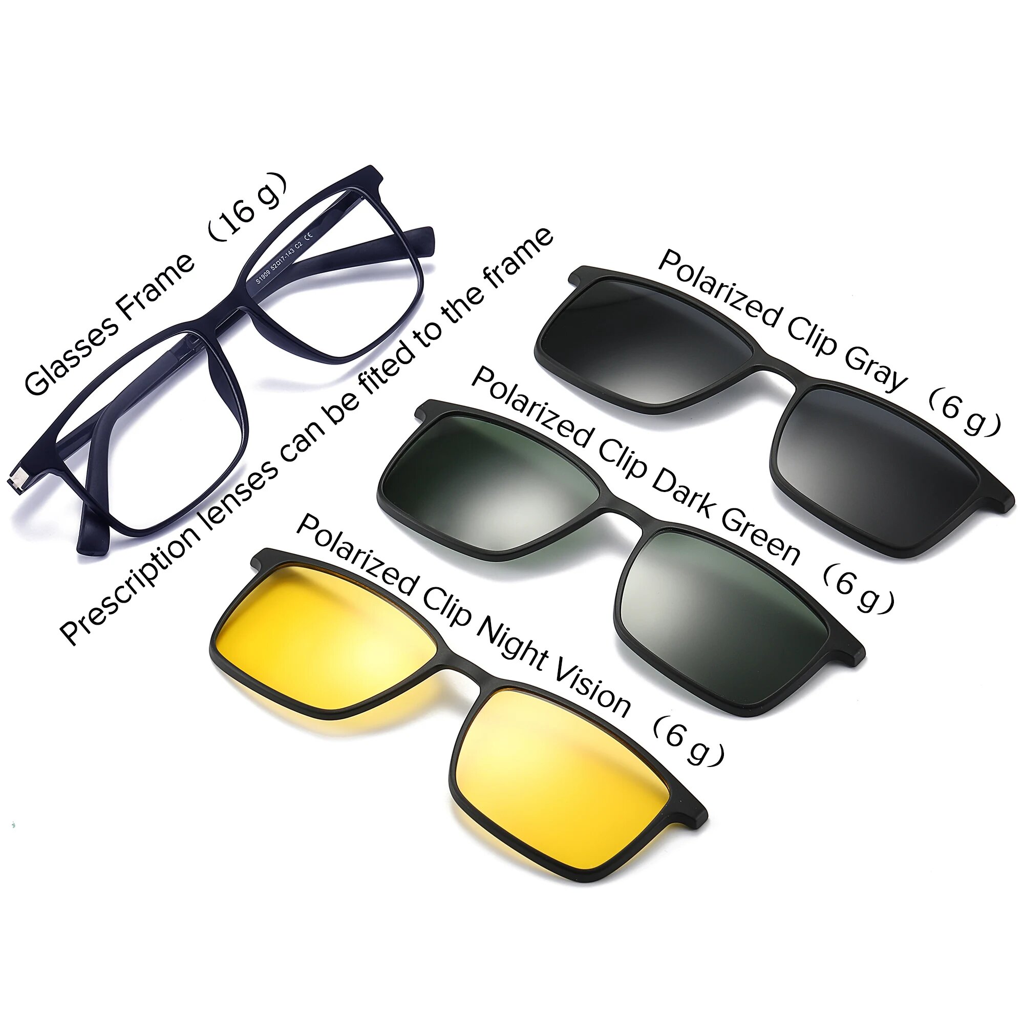 Progressive Prescription Glasses Men 3 in 1 Polarized Magnetic Clip on Sunglasses Male Optical High Myopia Multifocal Eyeglasses