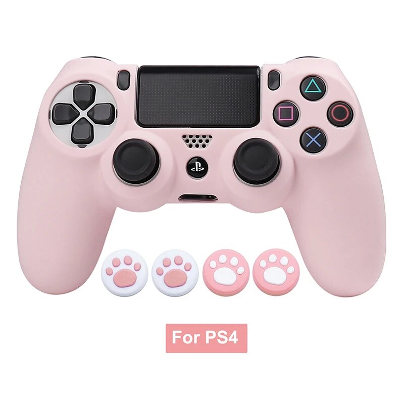 Розовый силиконовый чехол для контроллера Ralan для PS4/PS5/Xbox One S/Series X/Switch Pro For PS4 1
