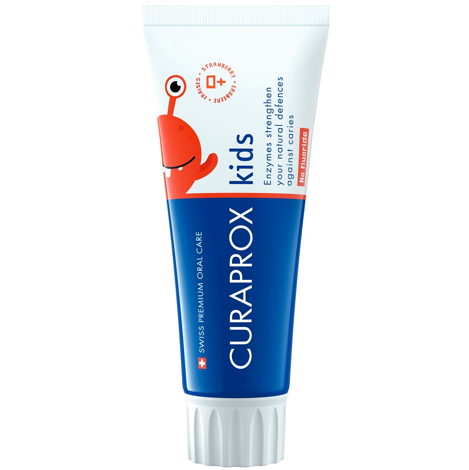 Зубная паста Curaprox Kids Zero, для детей, со вкусом клубники, 60мл